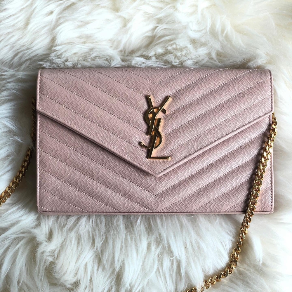 SOLD Brand New YSL Large Wallet On Chain Pale Pink GHW YSL Kuala sold-brand-new-ysl-large-wallet-on-chain-pale-pink-ghw-ysl-kuala