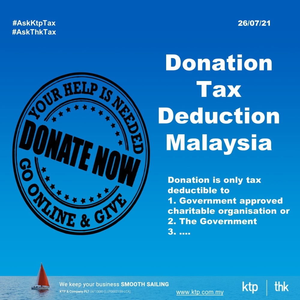 100 Tax Deduction On Your Donation In Malaysia Jul 26 2021 Johor 100 Tax Deduction On Your Donation In Malaysia Jul 26 2021 Johor