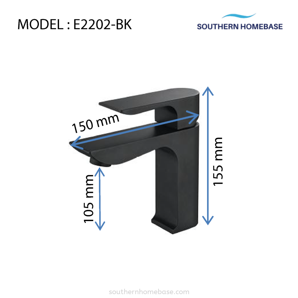 BATHROOM BASIN TAP BLACK ELITE E2202 BK Tap Bathroom Johor Bahru JB bathroom-basin-tap-black-elite-e2202-bk-tap-bathroom-johor-bahru-jb