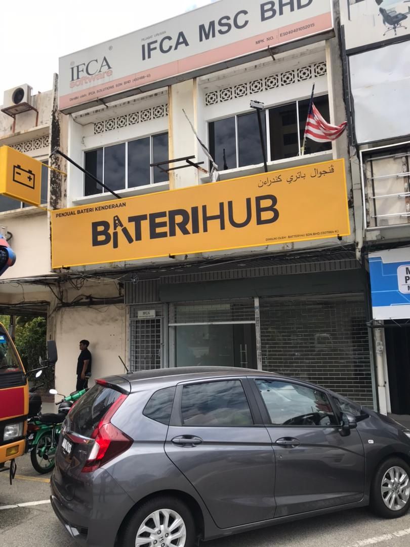 BATERIHUB CAR BATTERY METAL G.I SIGNAGE SIGNBOARD & DOUBLE SIDE ...