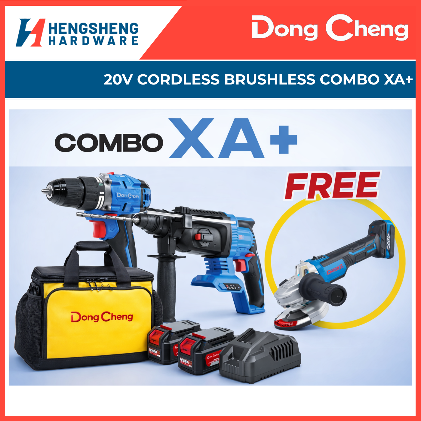 Combo Cordless Power Tool Set – 20V Brushless Drill & Rotary Hammer Kit ...