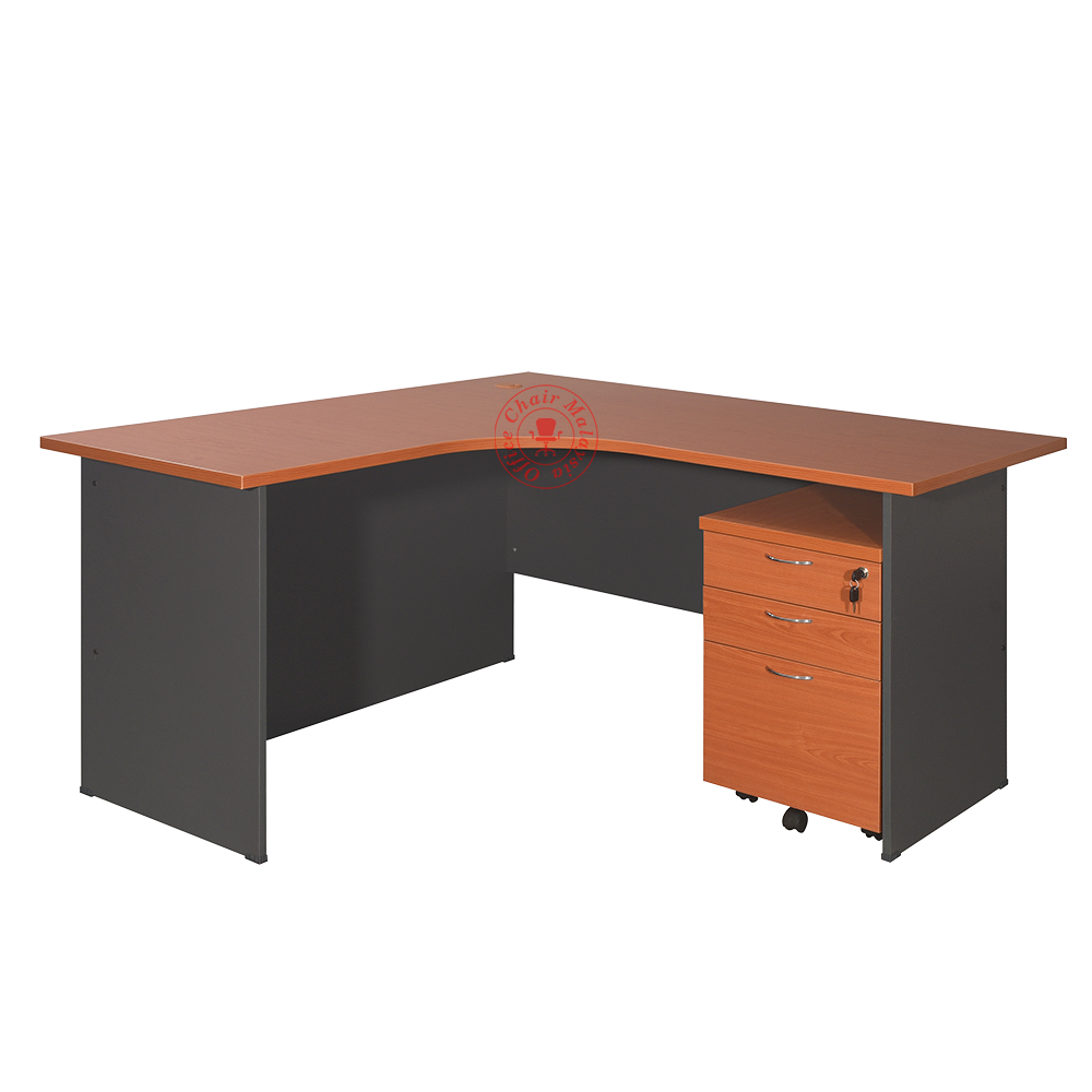 1500x1500 L Shape Table C/w Mobile 2D1F | 1800x1500 L Shape Table ...