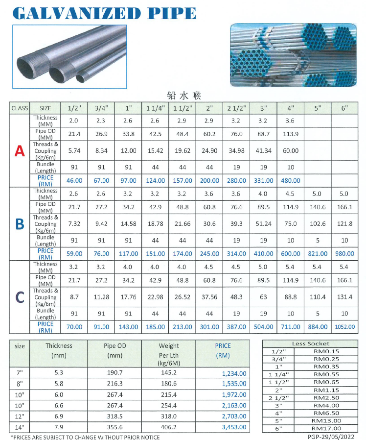 GALVANISED G.I PIPE 6M Pipe And Fittings Selangor, KL, Ampang, Malaysia ...