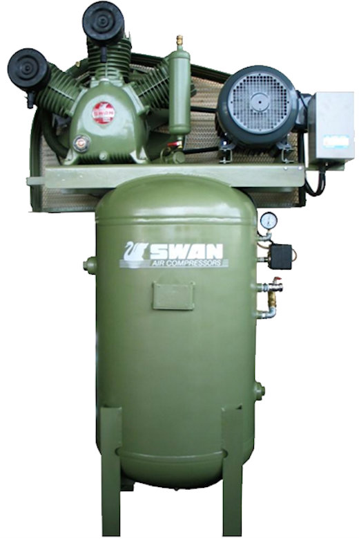 Swan HVP-205V (Vertical) Air Compressor 12Bar 5HP 900rpm 442L/min 225kg ...