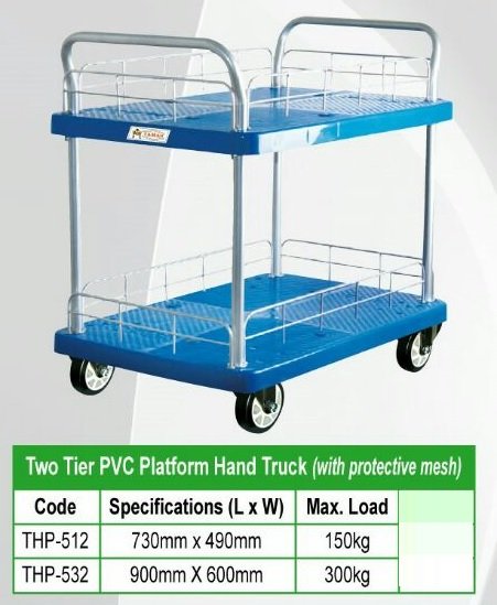 Tahan THP-512 Two Tier PVC Platform Hand Truck ID30461 Pallet Truck ...