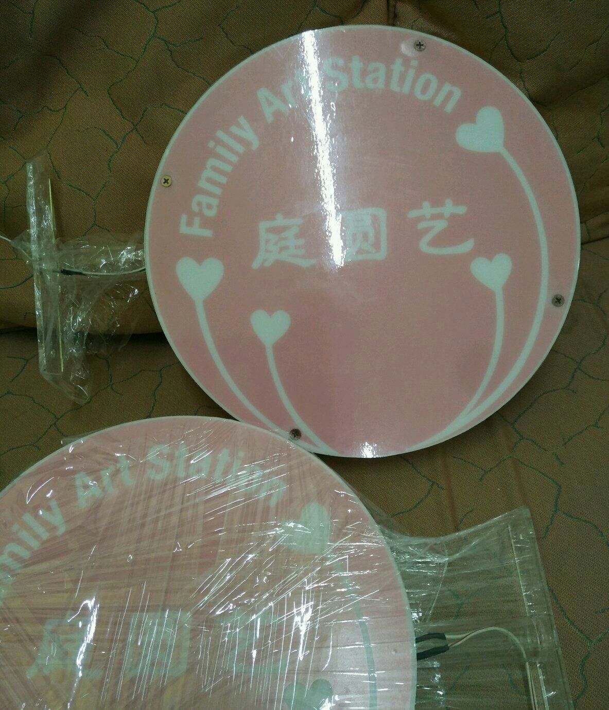 Mini Acrylic Lighting Sign Size 12inches Diameter With Led Strip Line ...