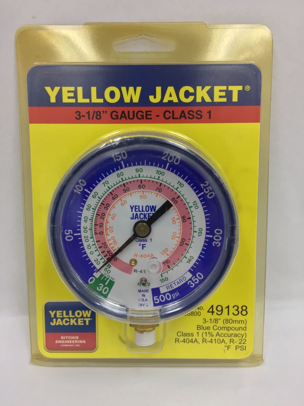 Yellow Jacket 3-1/8” Gauge - Class 1 Blue Compound Gauge Selangor ...