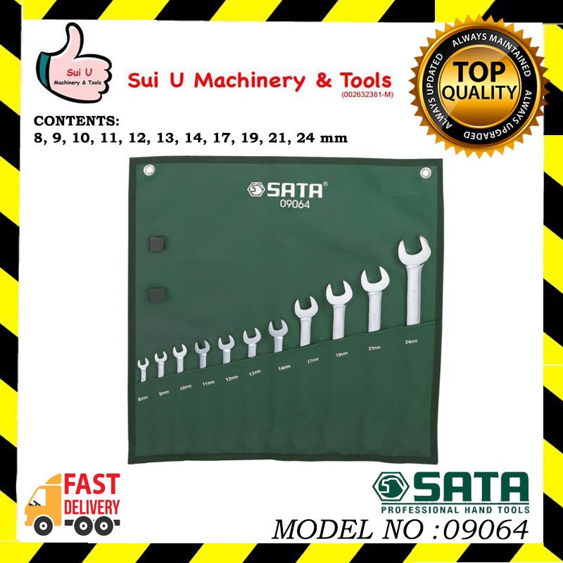 SATA 09064 Metric Combination Wrench Set 11Pcs Spanner & Wrench Series ...