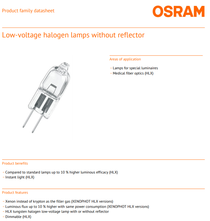 OSRAM 64250HLX 6V 20W G4 BULBS METAL HALIDES BULBS/TUBES Kuala Lumpur ...