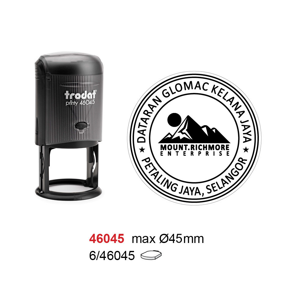 Round Chop With Logo For Office Used 46045 Ugent Rubber Stamp /express ...
