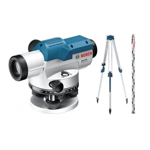 BOSCH GOL26D OPTICAL LEVEL C/W TRIPOD+LEVELLING ROD POWER TOOLS BOSCH ...