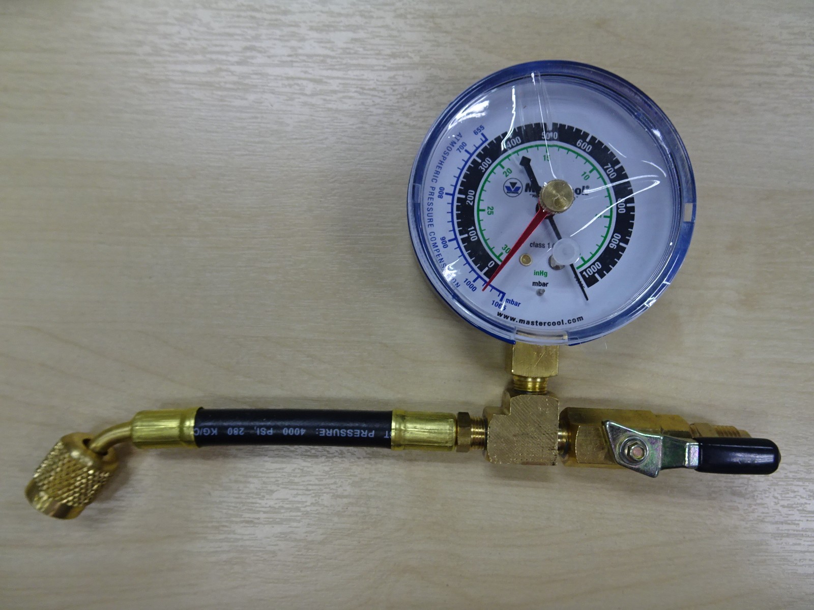 MASTERCOOL 98067-R ANALOG VACUUM GAUGE WITH CONTROL VALVE, 1/4" FLARE ...