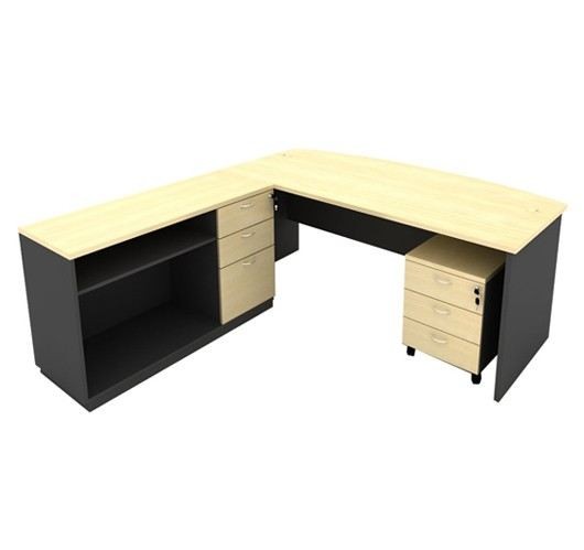 6 FEET EXECUTIVE OFFICE TABLE/STUDY TABLE C/W SIDE CABINET OPEN SHELF ...