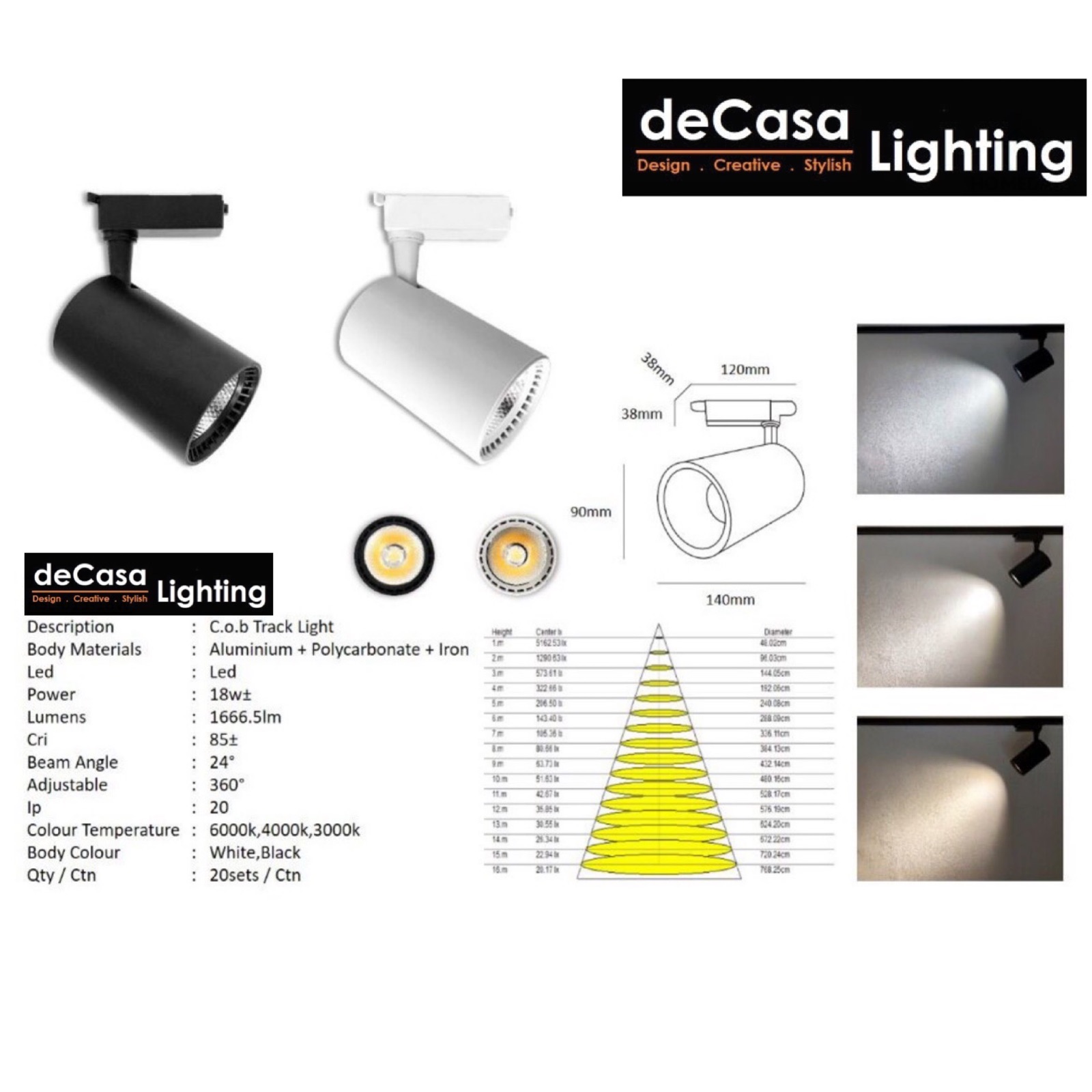 High Quality 18w Led Track Spotlight (1 Year Warranty) Selangor, Kuala ...
