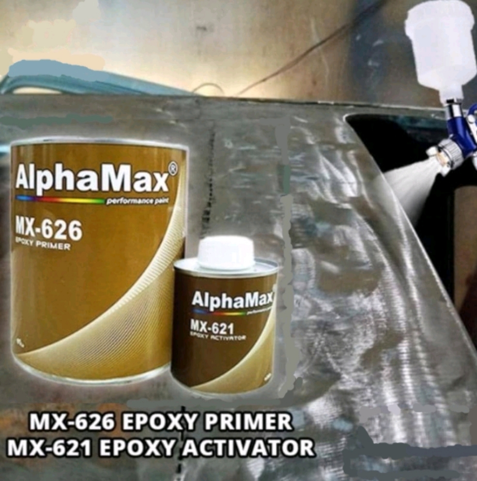 Alphamax MX-626 2K Epoxy Primer 4:1 1Liter & Activator 250ML Primers ...