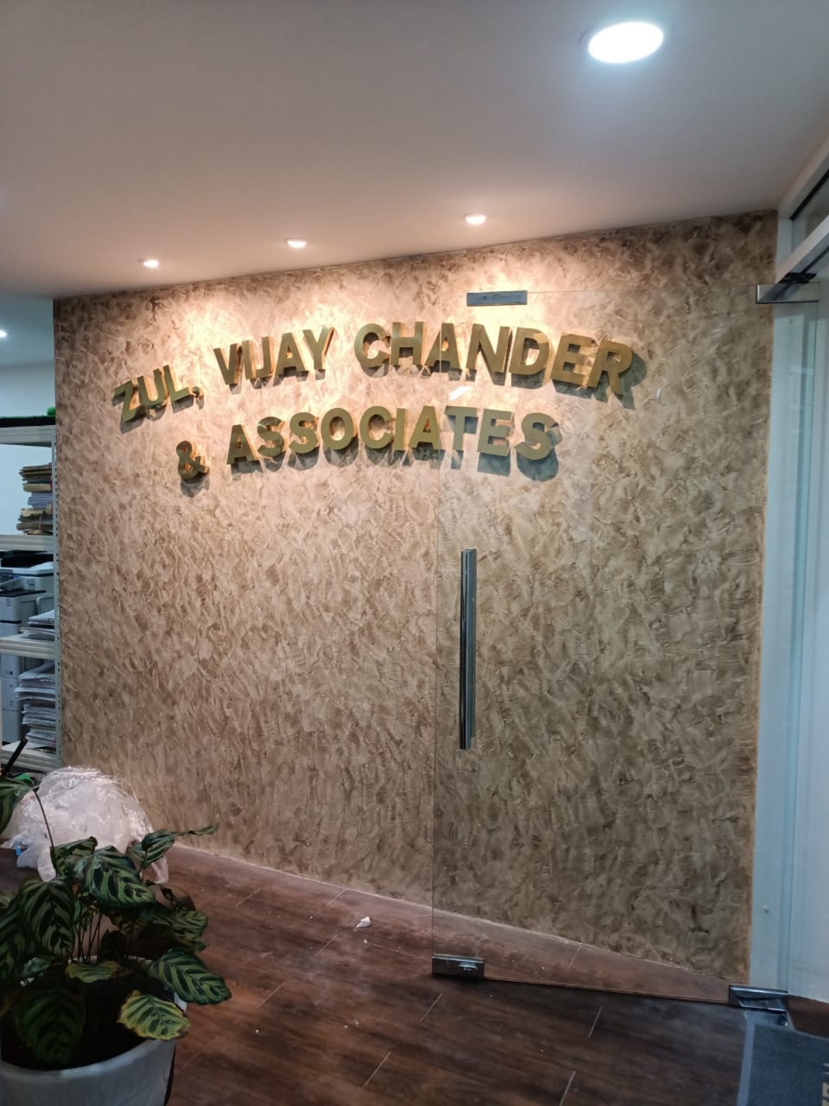 ZUL VUAY CHANDER & ASSOCIATES 3D STAINLESS STEEL GOLD SIGNAGE AT ...