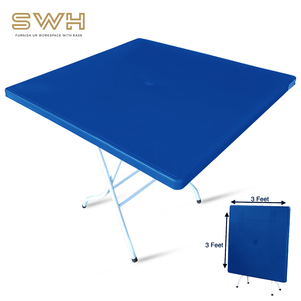 Best Perabot Asrama Blue Banquet Plastic Table 3x3 Feet | Foldable ...
