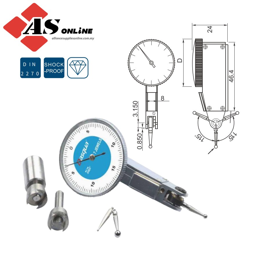 DASQUA Bi-Directional Dial Test Indicator / Model: 5222-7103 Malaysia ...