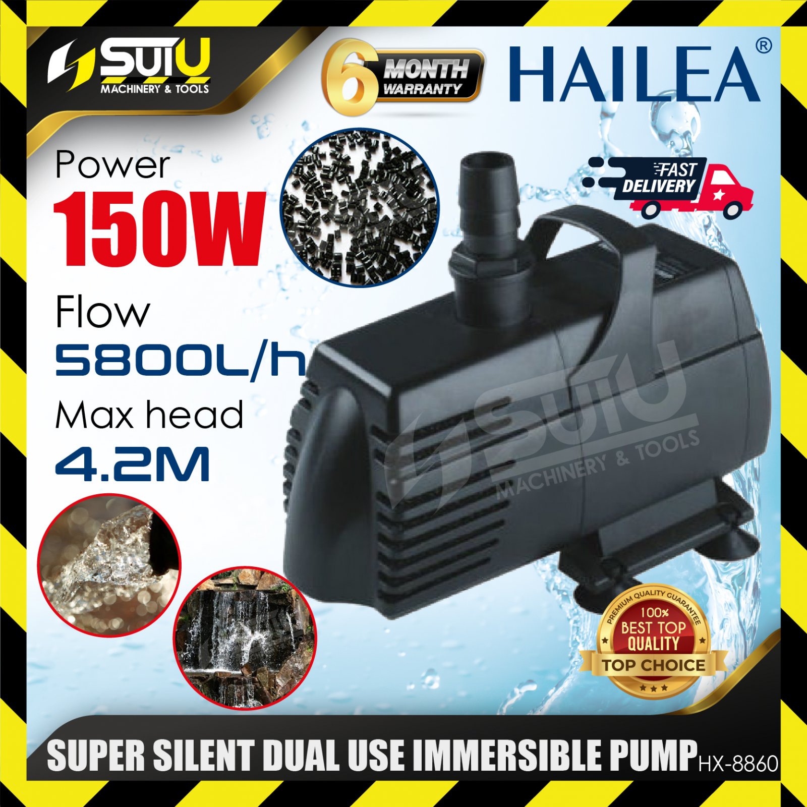 HAILEA HX-8860 / HX8860 Super Silent Inside/ Outside Water Dual Use ...