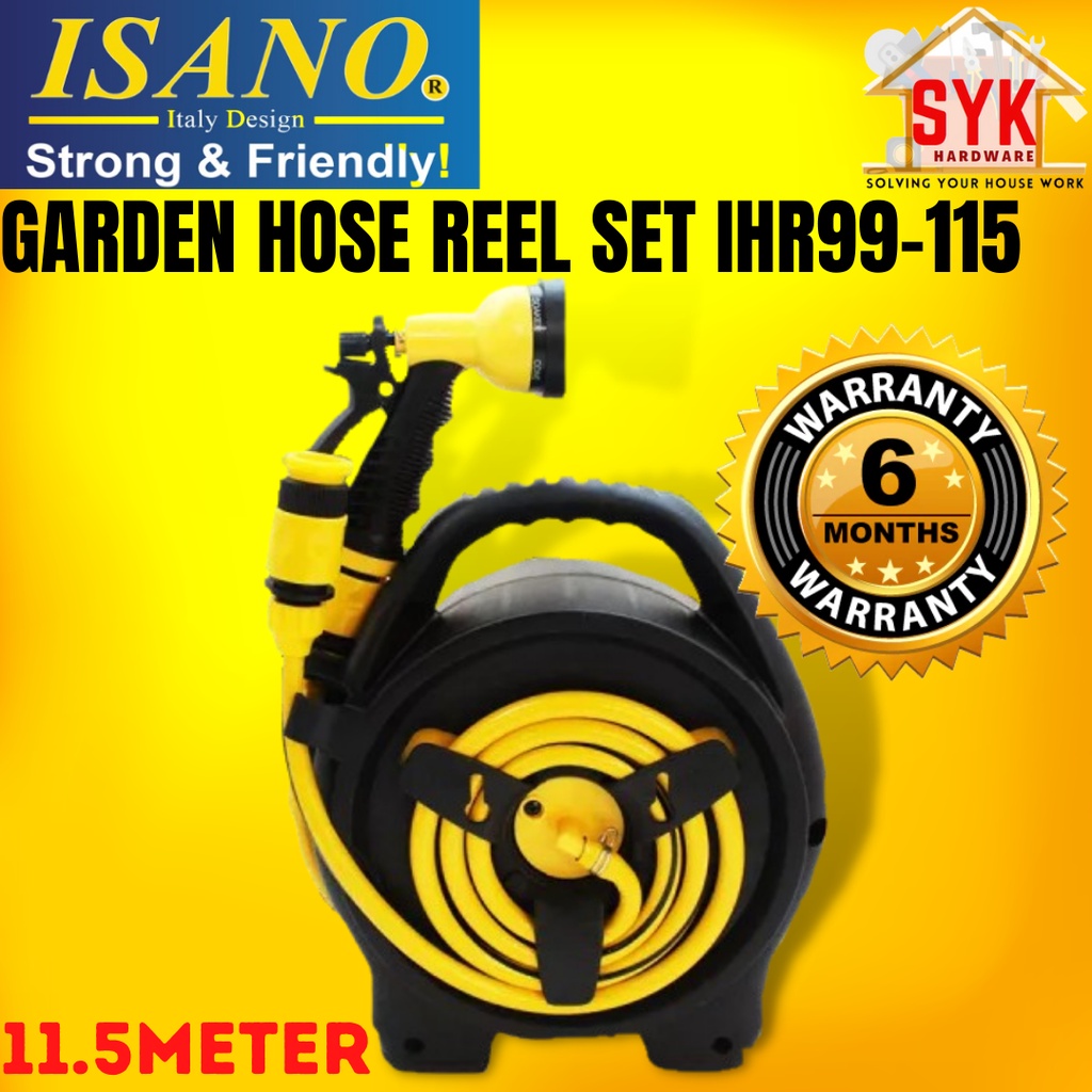 SYK ISANO 11.5M Hose Reel Set Garden High Pressure Water Spray Home ...