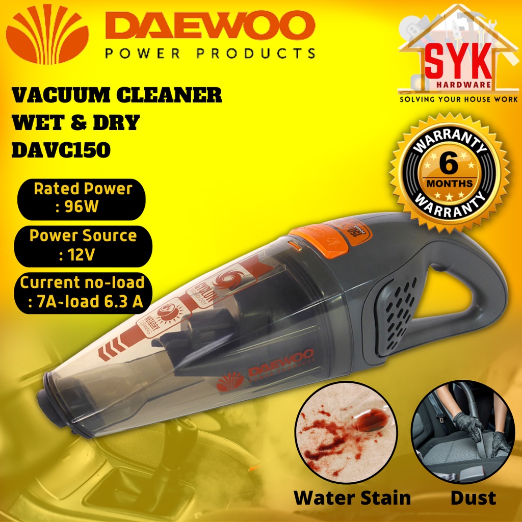 SYK Daewoo DAVC150 Wet And Dry Car Vacuum Cleaner Dust Collector Home ...