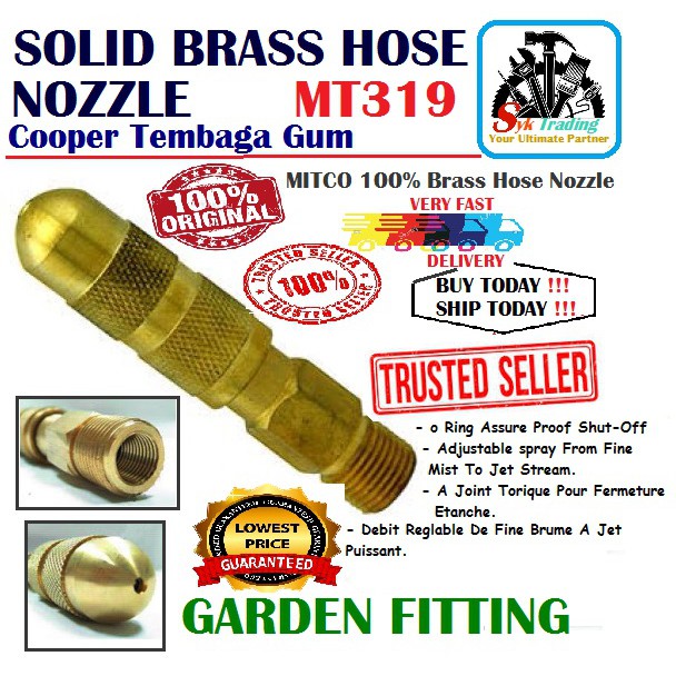MITCO MT-319 SOLID BRASS HOSE NOZZLE Home & Livings Gardening Negeri ...