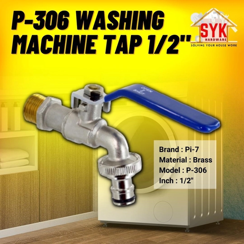 SYK Brass Ballcock Washing Machine Tap Stainless Steel 1 2 P 306 Water syk-brass-ballcock-washing-machine-tap-stainless-steel-1-2-p-306-water