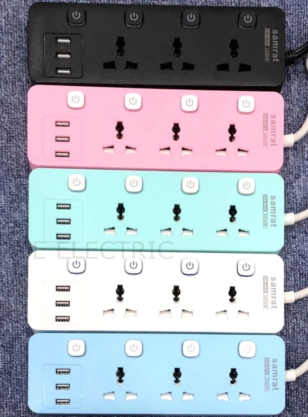 SAMRAT 4 GANG 2 METER MULTI EXTENSION TRAILING LED SOCKET PLUG WITH USB samrat-4-gang-2-meter-multi-extension-trailing-led-socket-plug-with-usb