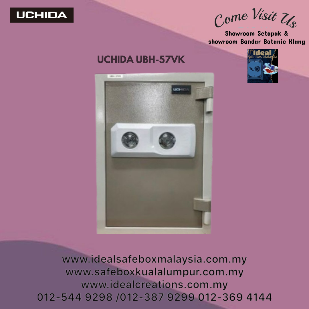 Uchida UBH-57VK Fire Resistant Safe Box (Double Keylock)_57kg Klang ...