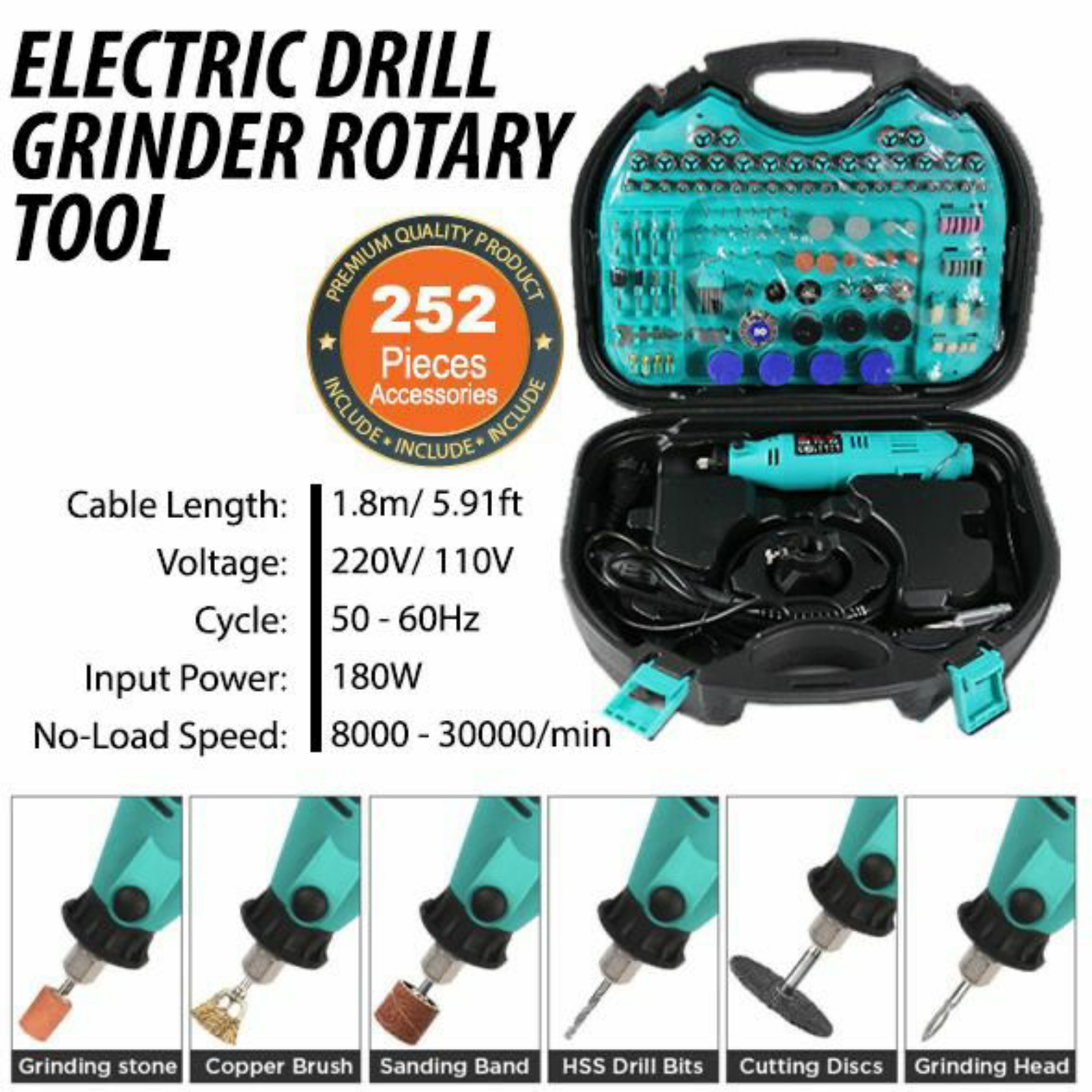 Electric Mini Grinder With 252pcs Tool Set [Code: 10173] Selangor ...