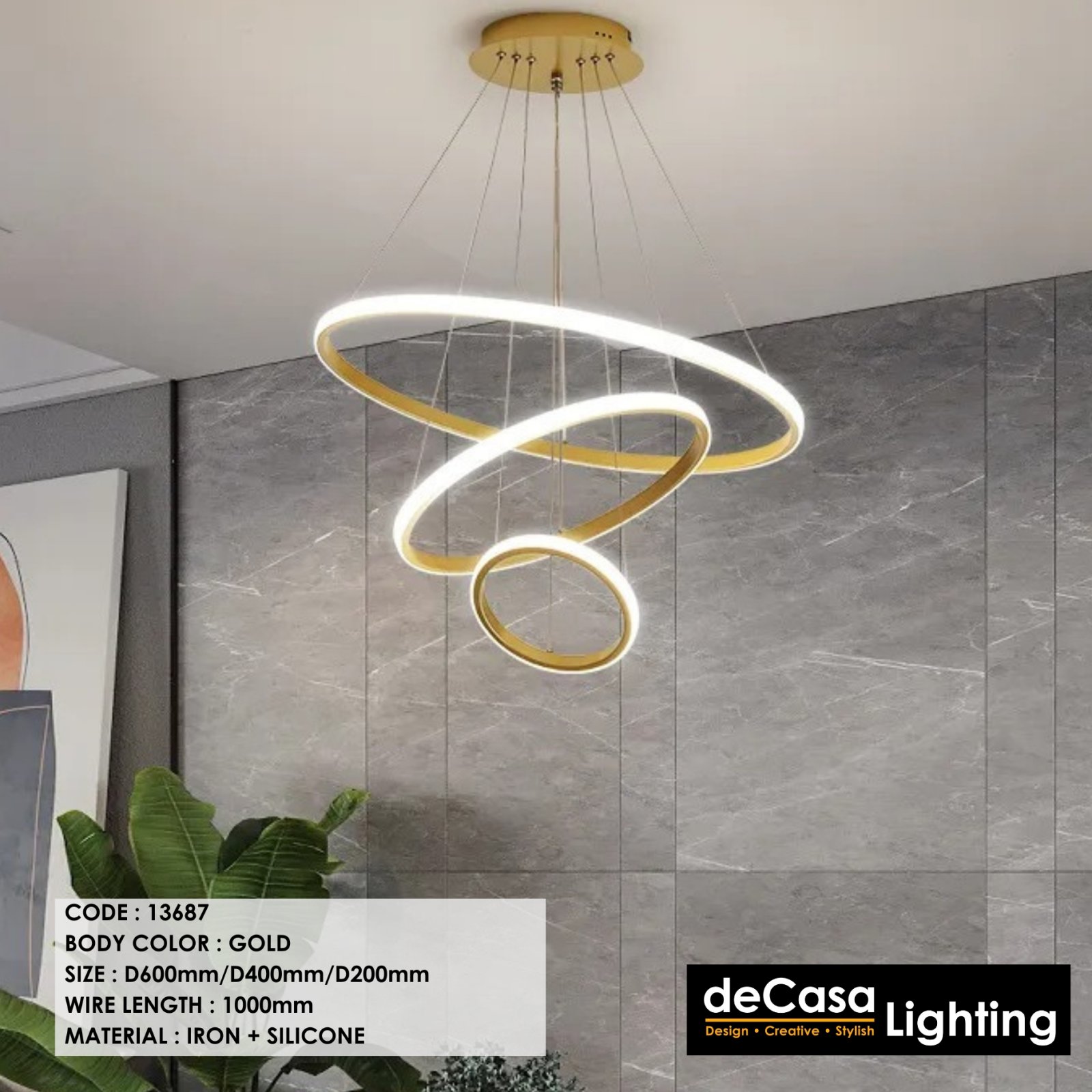 Modern Gold Ring Light (13687) Selangor, Kuala Lumpur (KL), Puchong ...