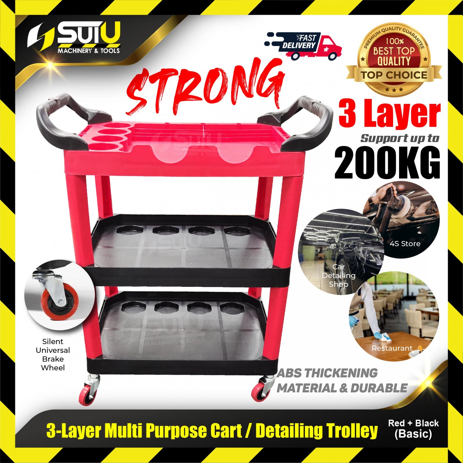 3 Layer Multi Purpose Cart / Detailing Trolley Cart / Tool Cart ...