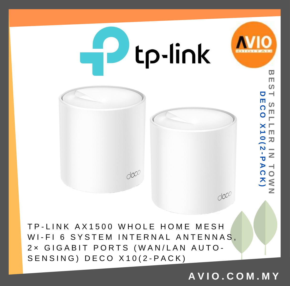 TP-LINK AX1500 Whole Home Mesh Wi-Fi 6 System Internal Antennas Deco ...