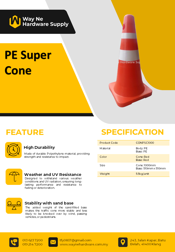PE Super Cone Super Cone Traffic Cone Road Safety Equipment Selangor ...