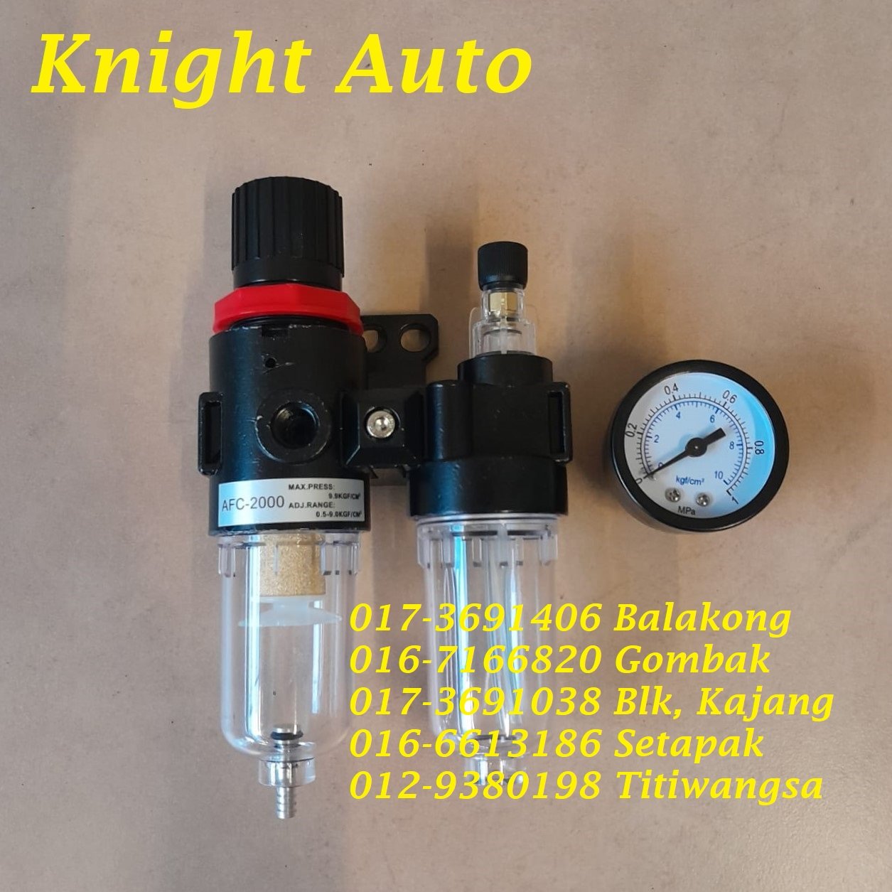 KGT 1/4" AFC-2000 Air Filter Regulator (with brass filter) ID37470 Air ...