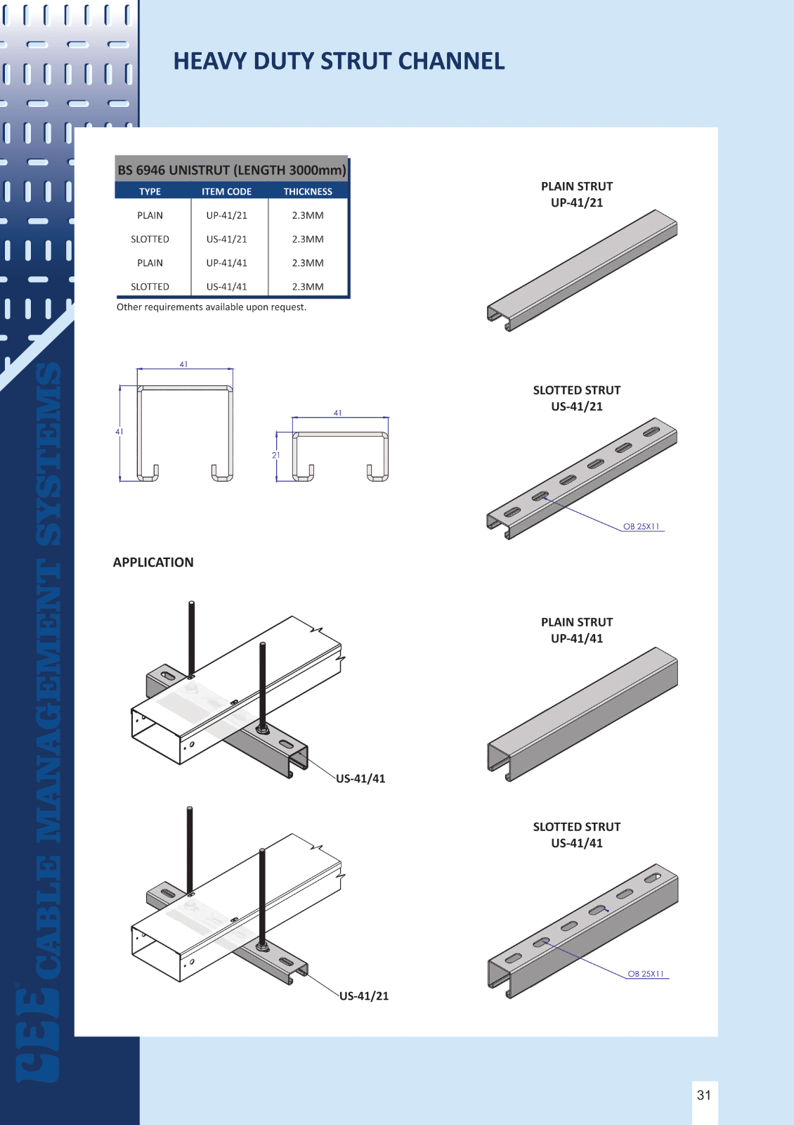 Heavy Duty Strut Channel Unistrut CEE Cable Support System Kuala Lumpur ...