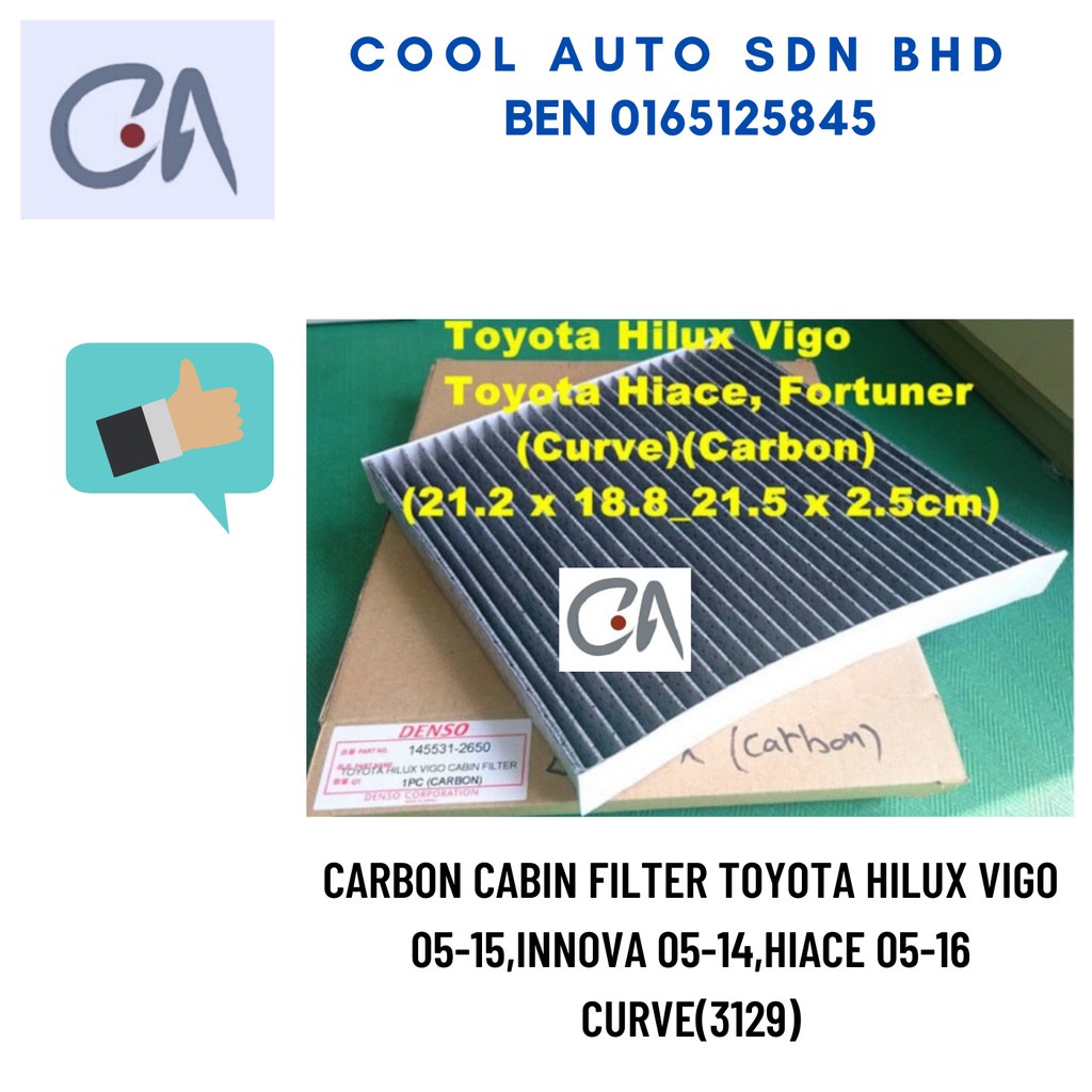 🔥READY STOCK 🔥CARBON CABIN FILTER TOYOTA HILUX VIGO 05-15,INNOVA 05-14 ...