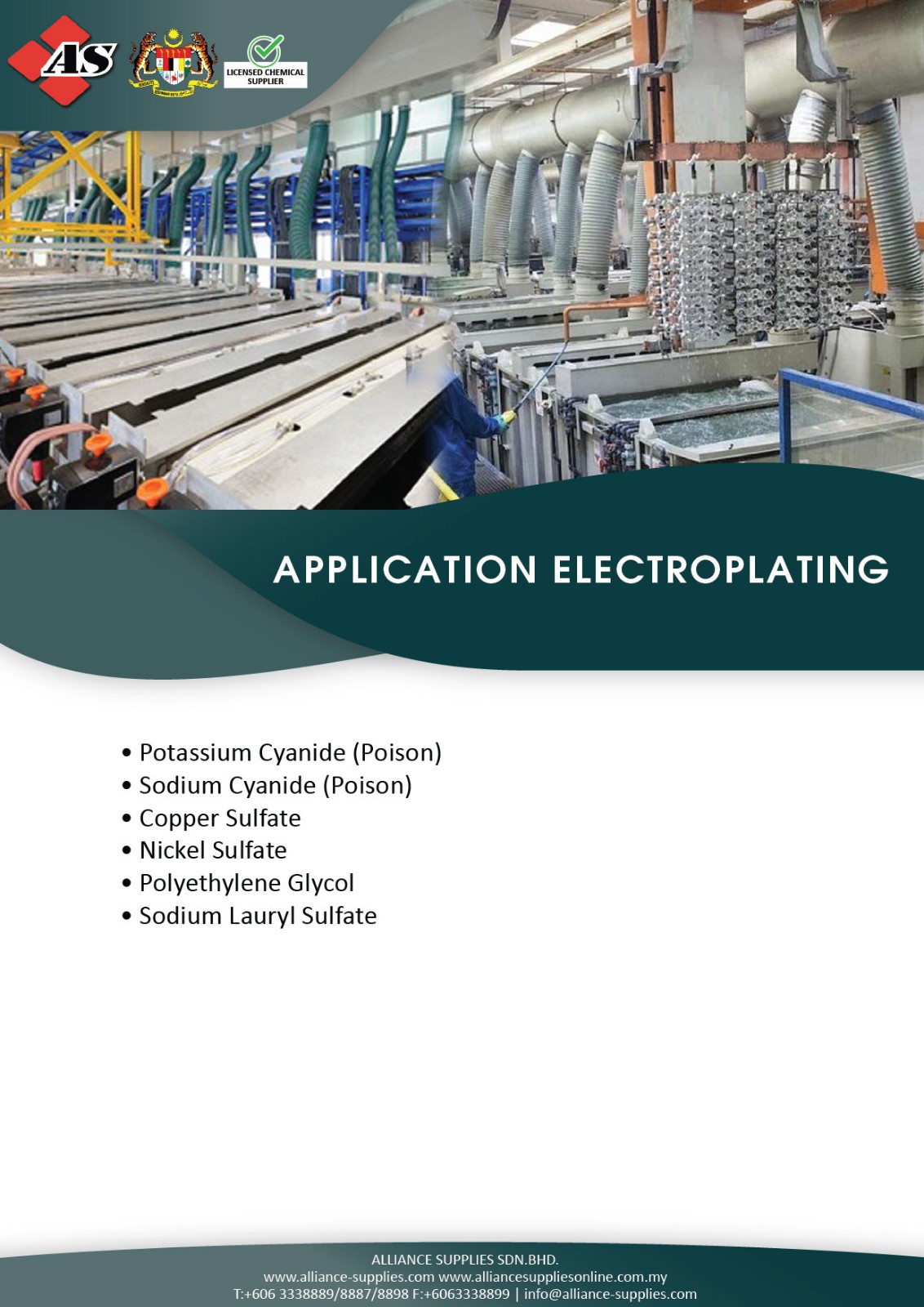 Application Electroplating Industrial Chemicals LABORATORY & SCIENTIFIC ...