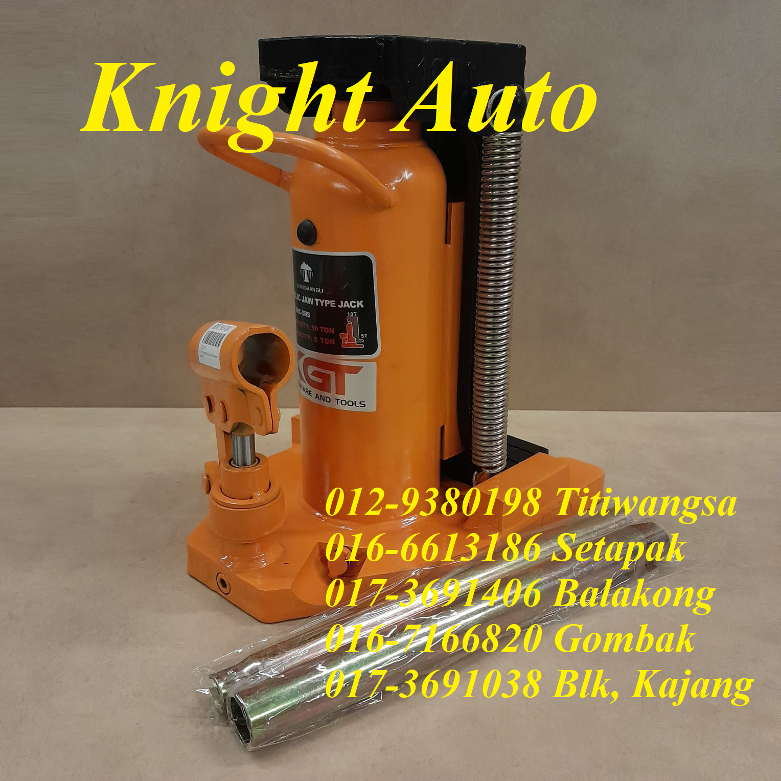KGT 10Ton Hyd Track Jack 282-429mm 20kgs ID35296 Hydraulic Air Bottle ...