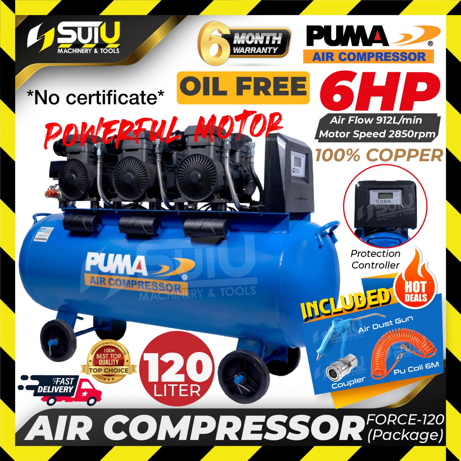[PACKAGE] PUMA FORCE-120 / FORCE 120 / FORCE120 6HP 120L Oil Free ...