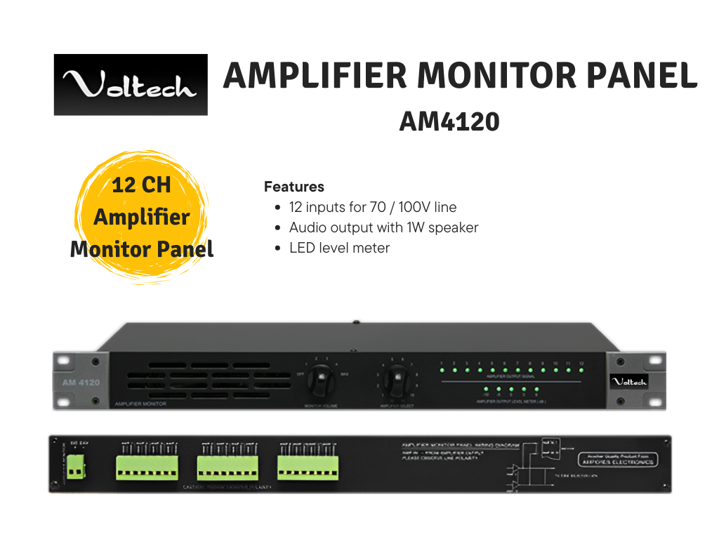 AM4120 Power Amplifier Voltech Public Address System Johor Bahru, JB ...