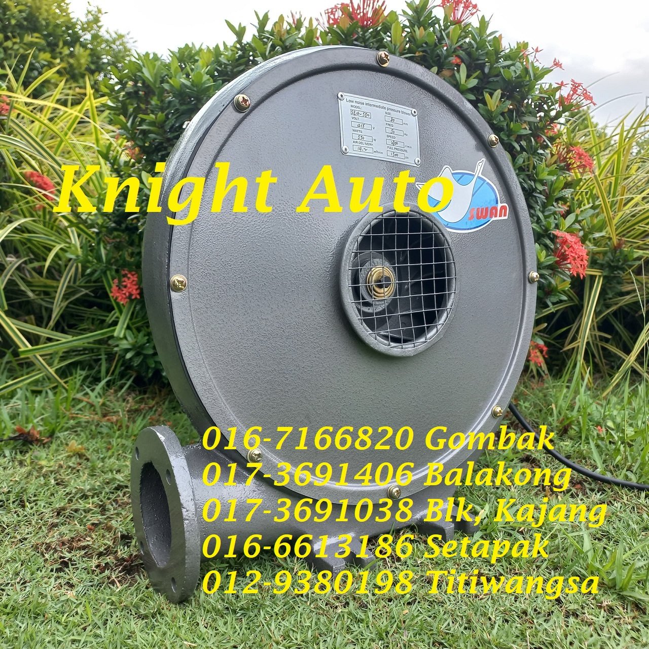 Swan SE4: Centrifugal Air Blower, Outlet Diameter: 3”, Air Flow: 12m3 ...