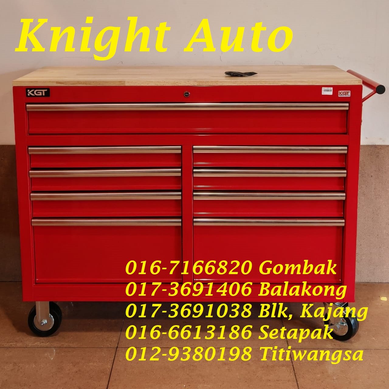 KGT Heavy-Duty Ball Bearing Slides Tool Cabinet (9 Drawer) ID36501 ...