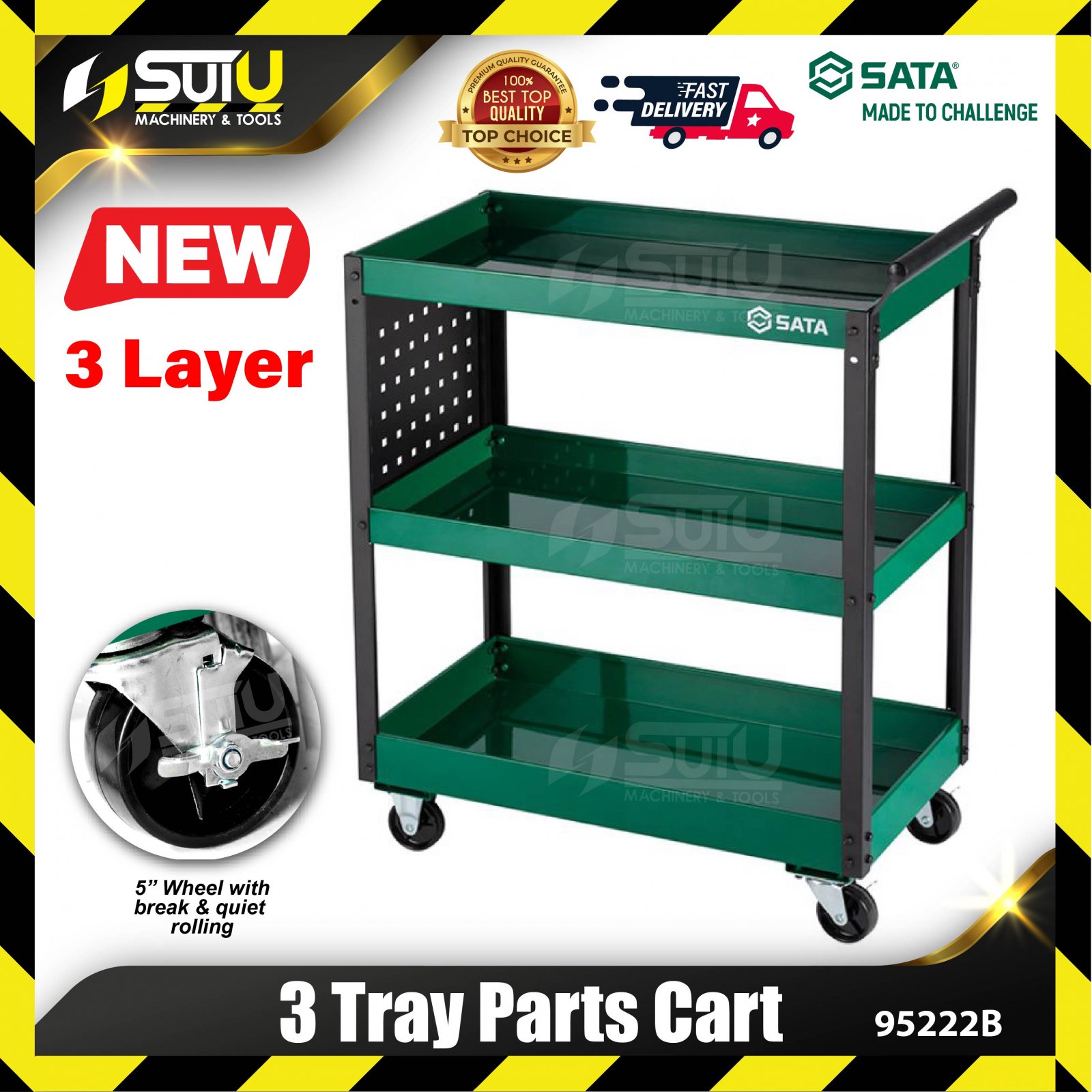 SATA 95222B 3 Tray Parts Cart / Tool Cart Tool Storage Tool Storage ...
