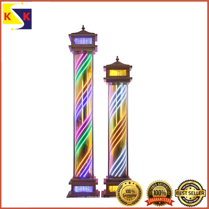 LED Barber Pole Floor Light Indoor Rotating Hair Salon Barber Pole ...