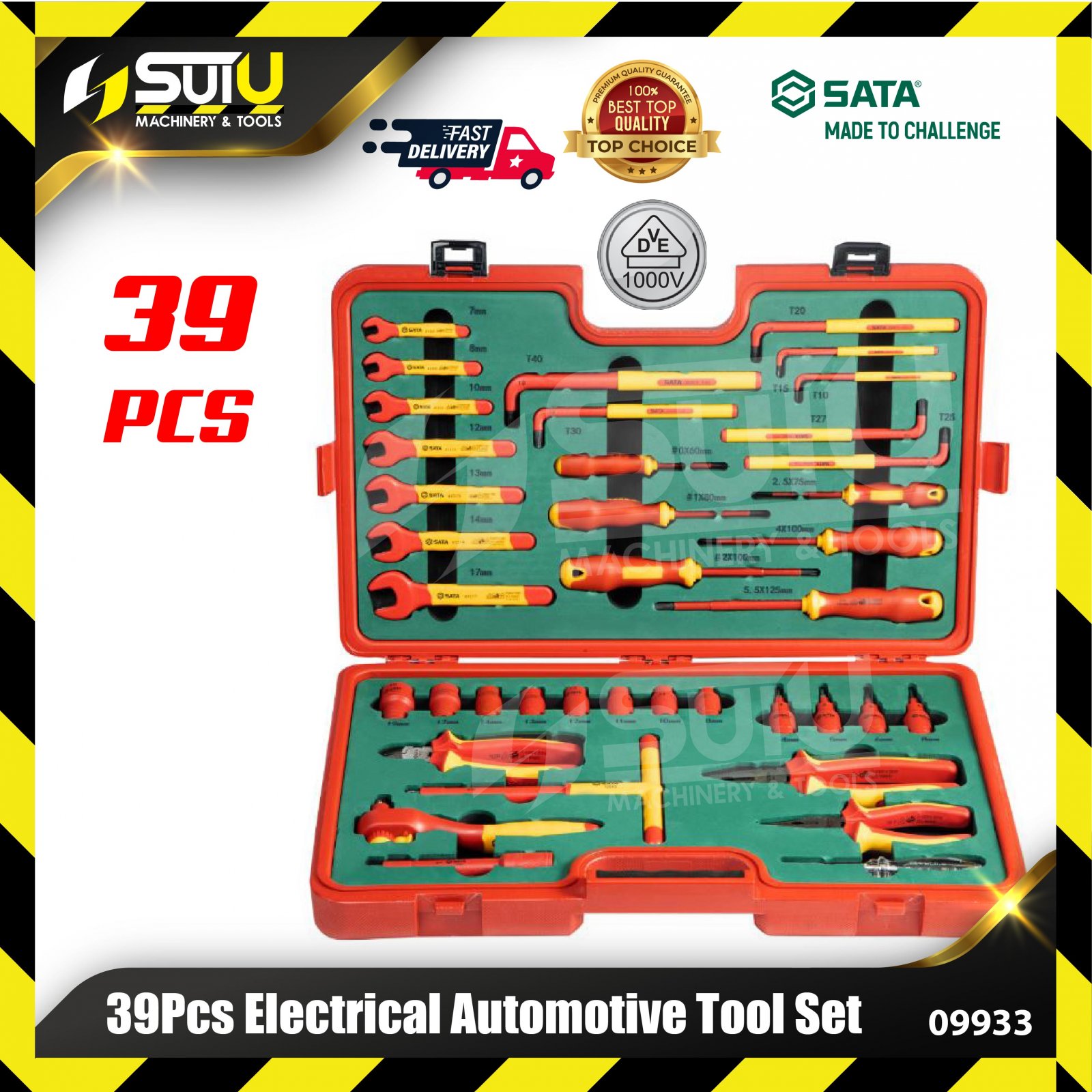 SATA 09933 39PCS Electrical Automotive Tool Set Insulated Tools Kuala ...