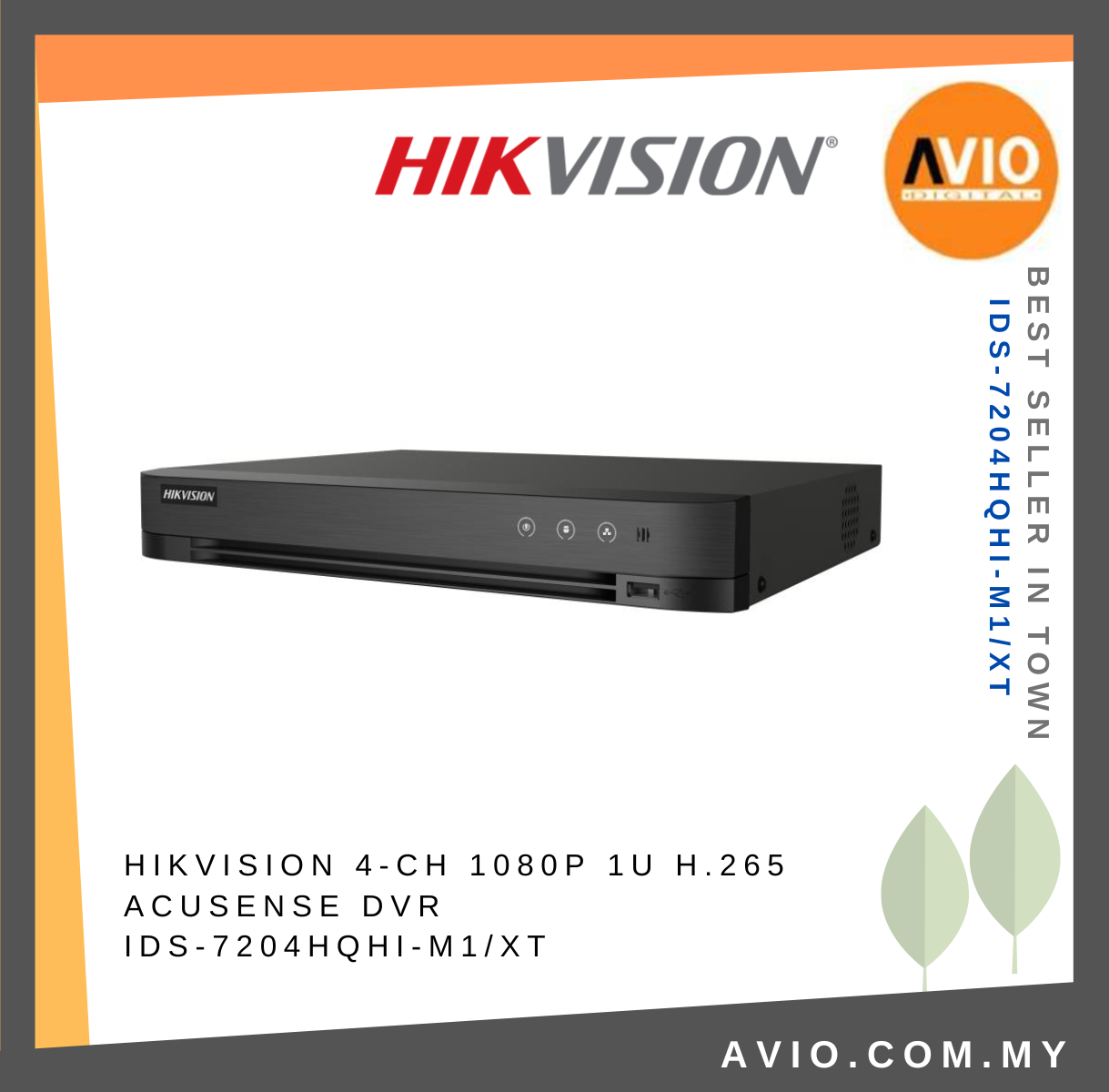 Hikvision 4-ch 1080p 1U H.265 AcuSense DVR iDS-7204HQHI-M1/XT HIKVISION ...