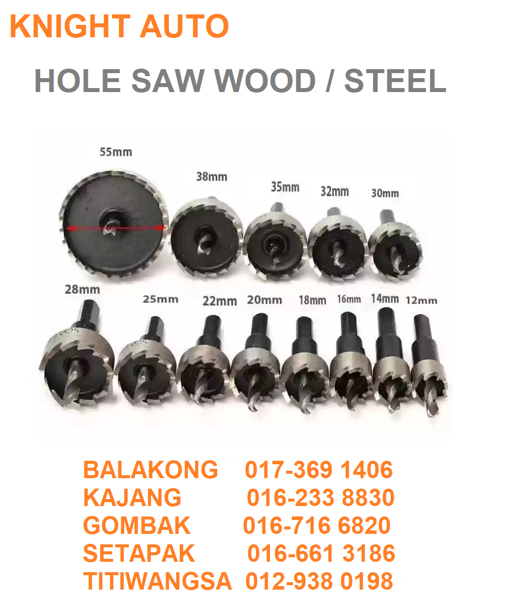 HHS HSS Hole Saw Wood Steel High Speed Steel Carbide Tip Drill Bit Hole ...