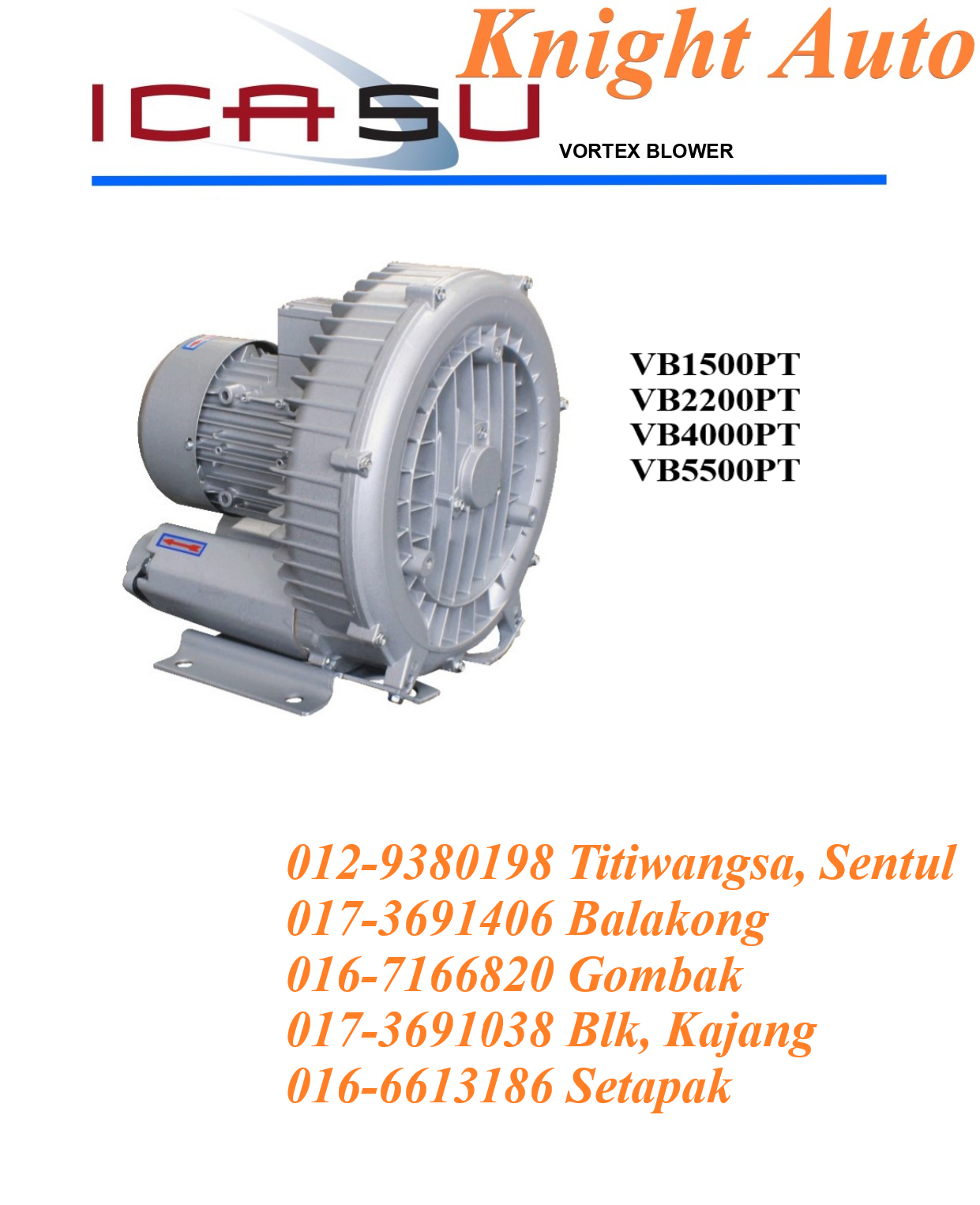 ICASU Vortex Ring Blower Three Phase 2850RPM - VB1500PT 2HP / VB2200PT ...