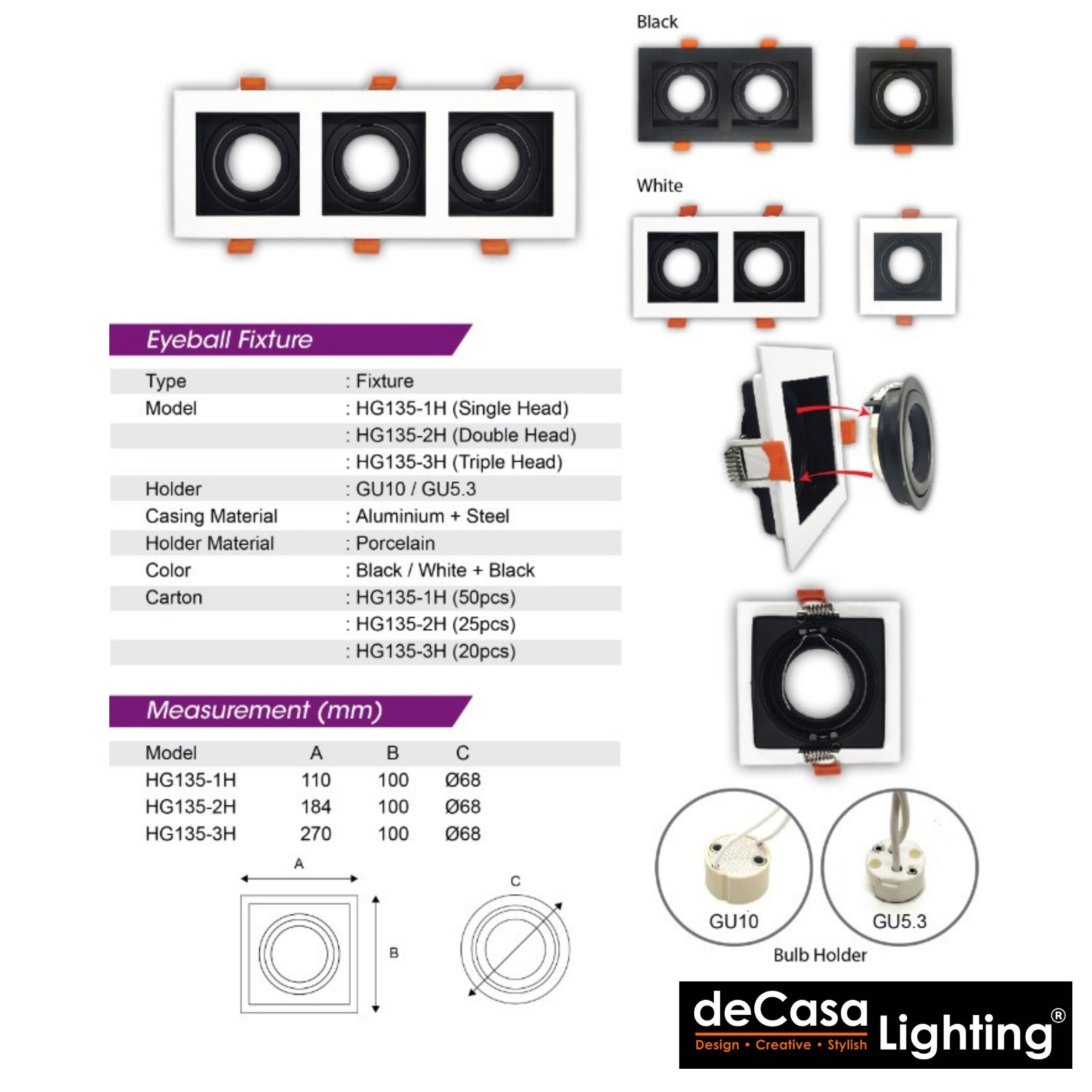 Recessed Eyeball Casing (HG135) Selangor, Kuala Lumpur (KL), Puchong ...